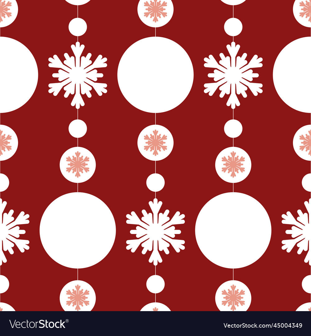 Red maroon snowflake seamless pattern Royalty Free Vector