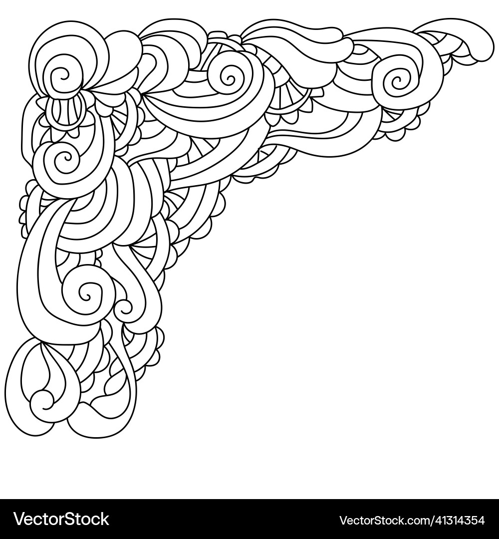 Doodle zen corner with curls and wavy motifs Vector Image
