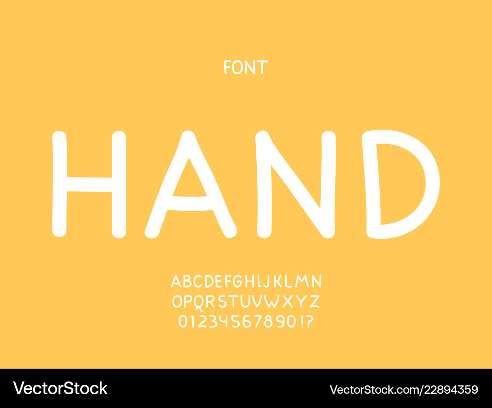 Hand font alphabet Royalty Free Vector Image - VectorStock