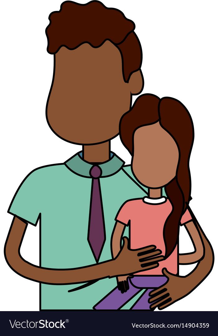 Nice Father Carrying His Daughter In The Hands Vector Image
