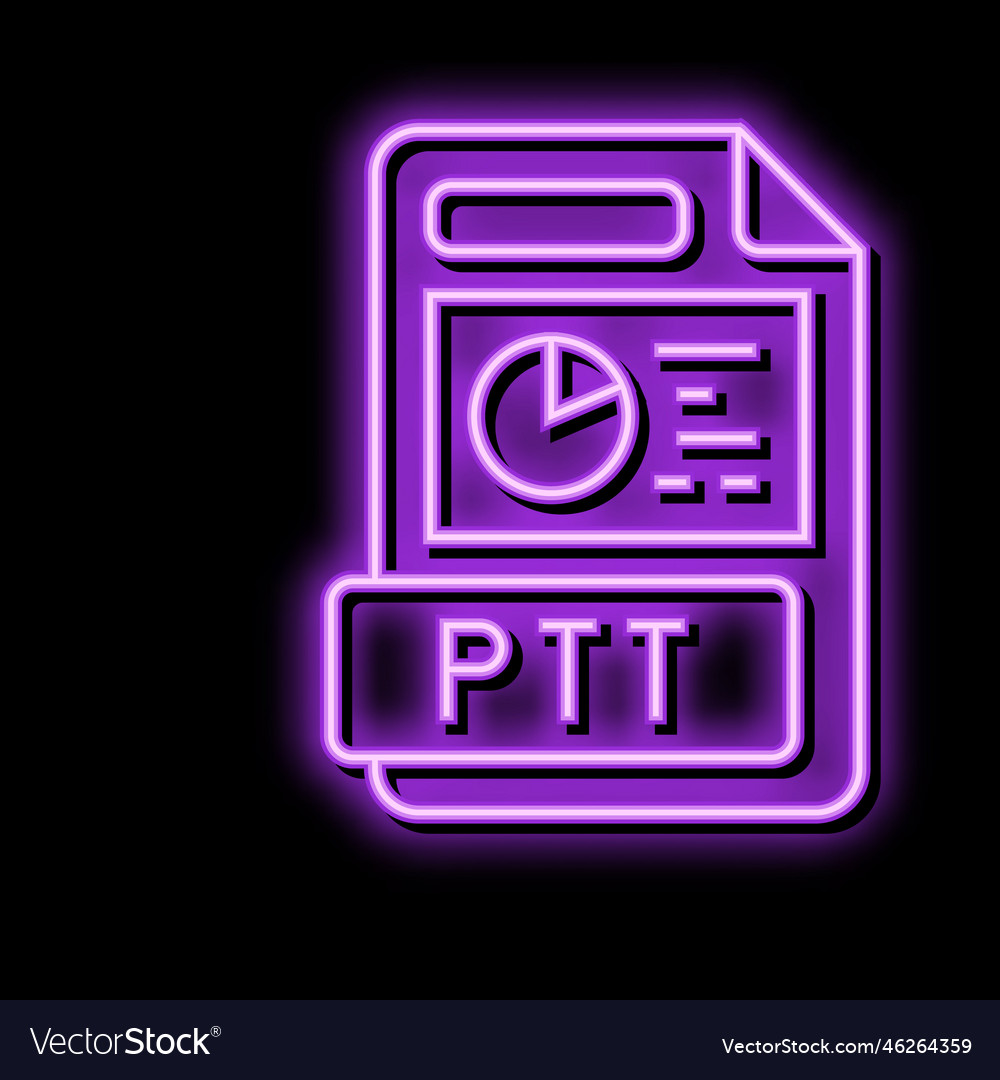 Ppt File Format Document Neon Glow Icon Royalty Free Vector
