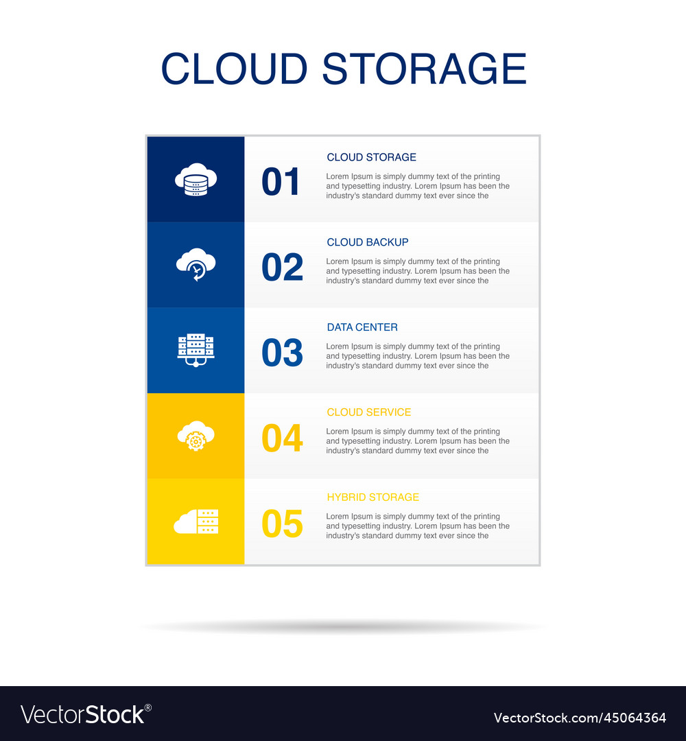 Cloud storage backup data center Royalty Free Vector Image