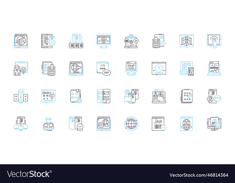 Project optimization linear icons set efficiency Vector Image Project optimization linear icons set efficiency Vector Image