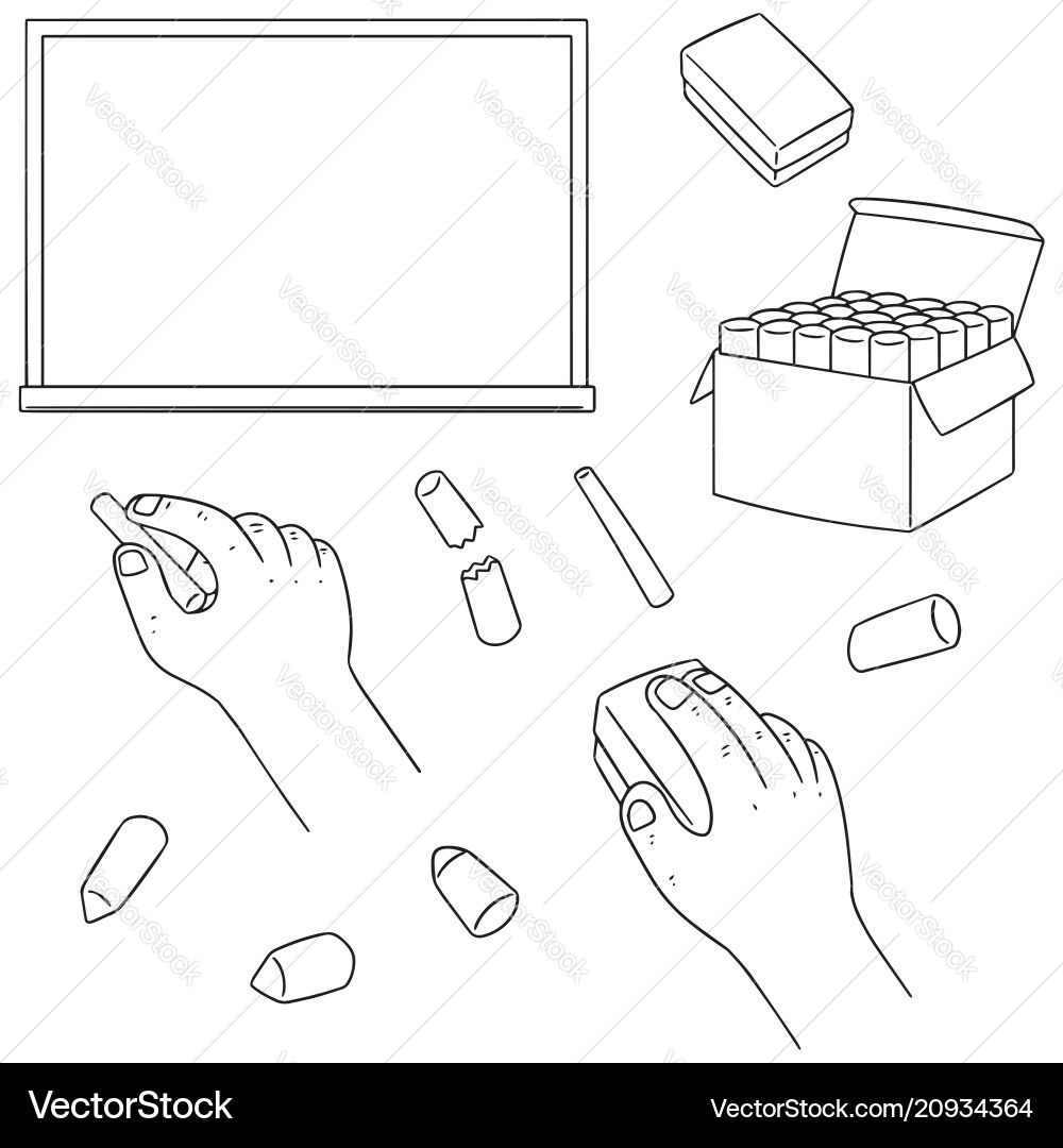 Set of blackboard and chalk Royalty Free Vector Image