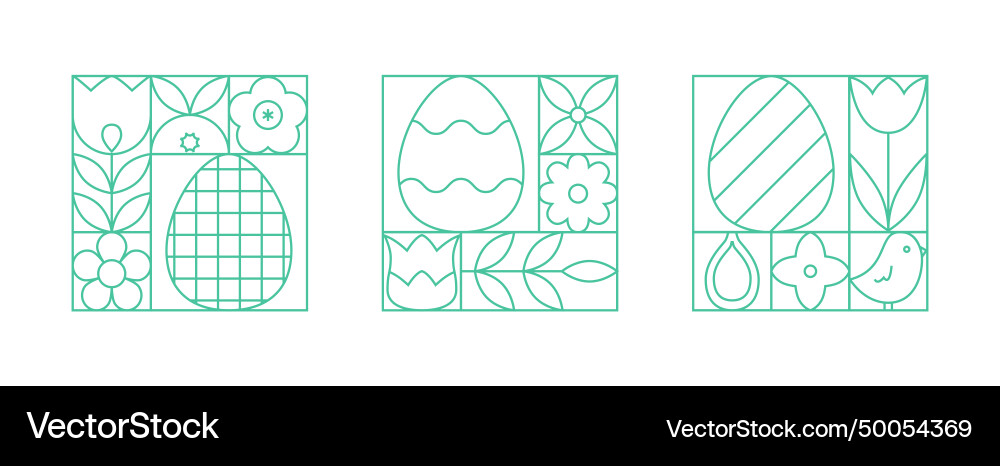 Abstract easter geometric cards template Vector Image