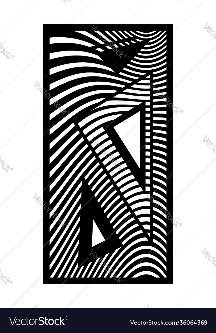 Cnc pattern with lines and triangles decorative Vector Image