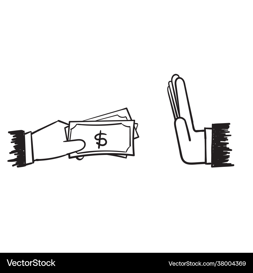 Hand drawn doodle offer money symbol Royalty Free Vector