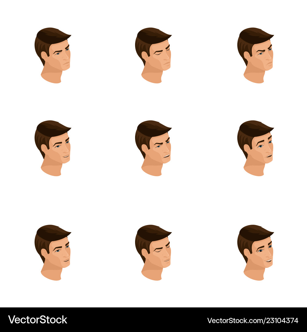 Isometry head hairdo businessman Royalty Free Vector Image