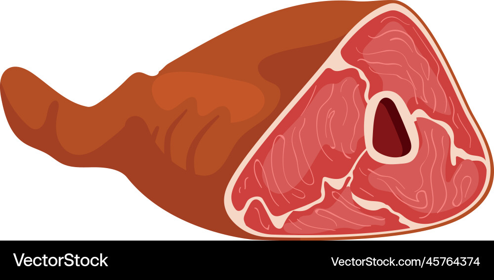 Leg pork meat butcher Royalty Free Vector Image