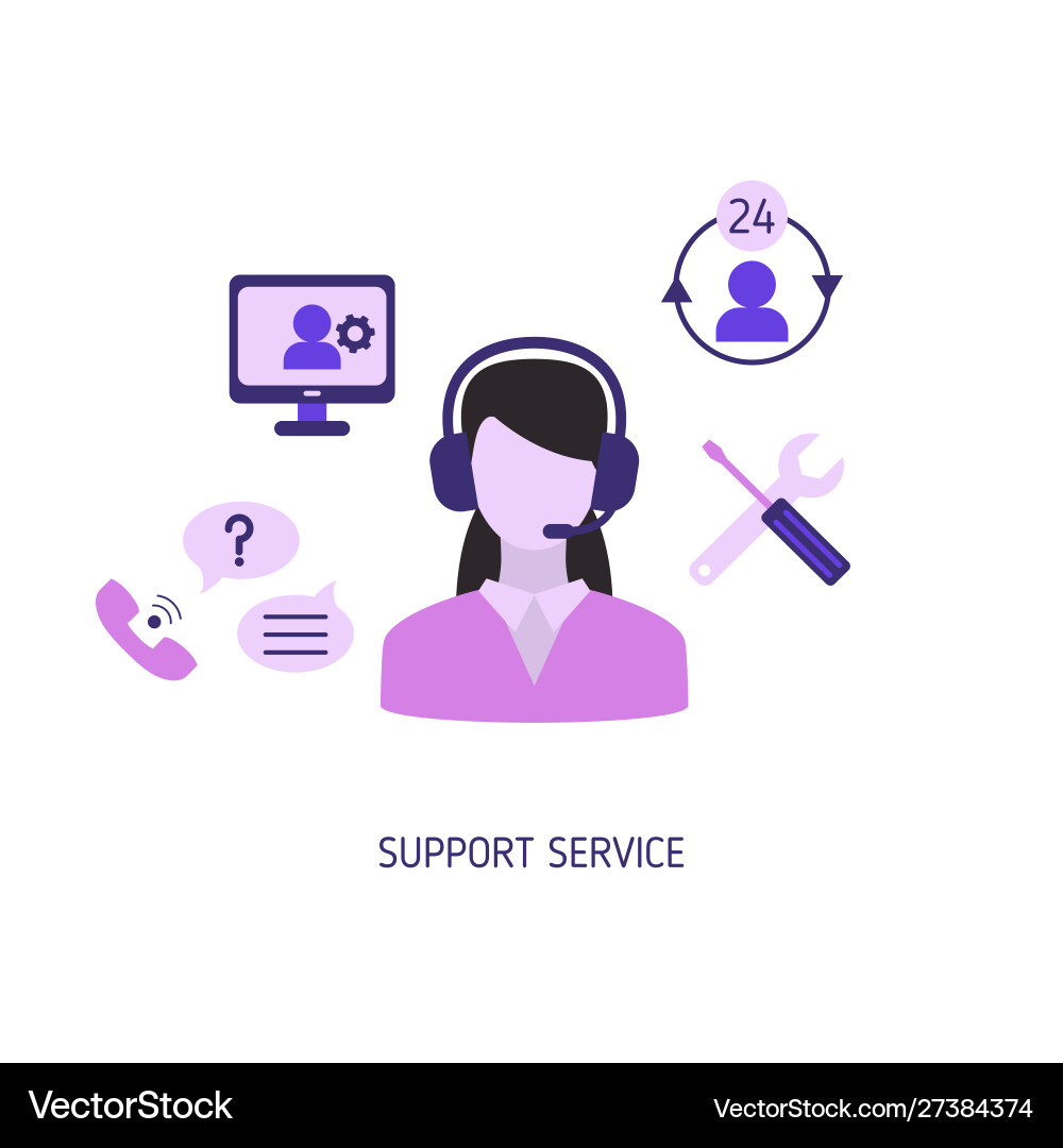 Support service concept service concept Royalty Free Vector