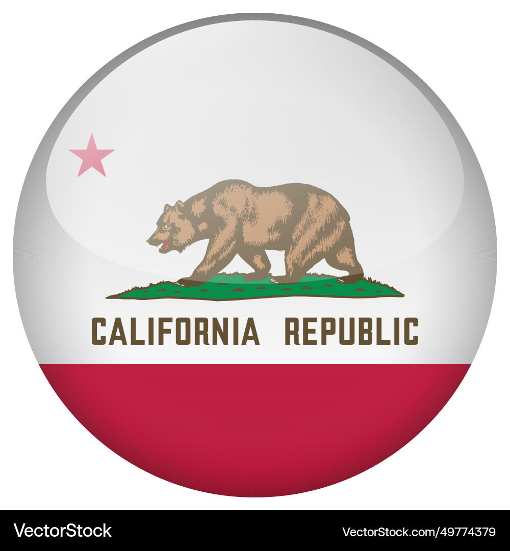 California flag button Royalty Free Vector Image