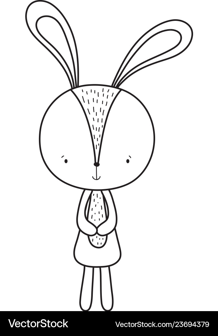 Cute little rabbit character Royalty Free Vector Image