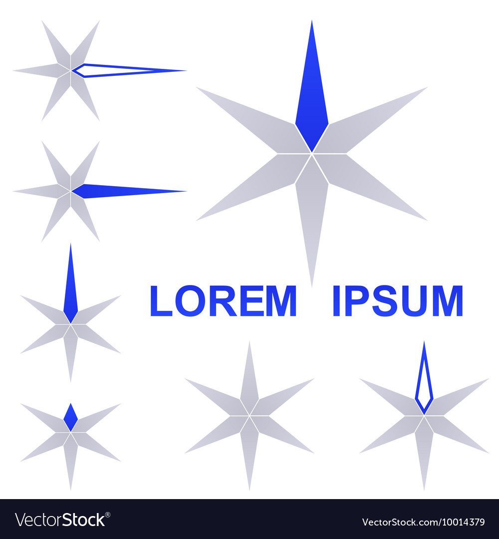 Geometric star logo set Royalty Free Vector Image