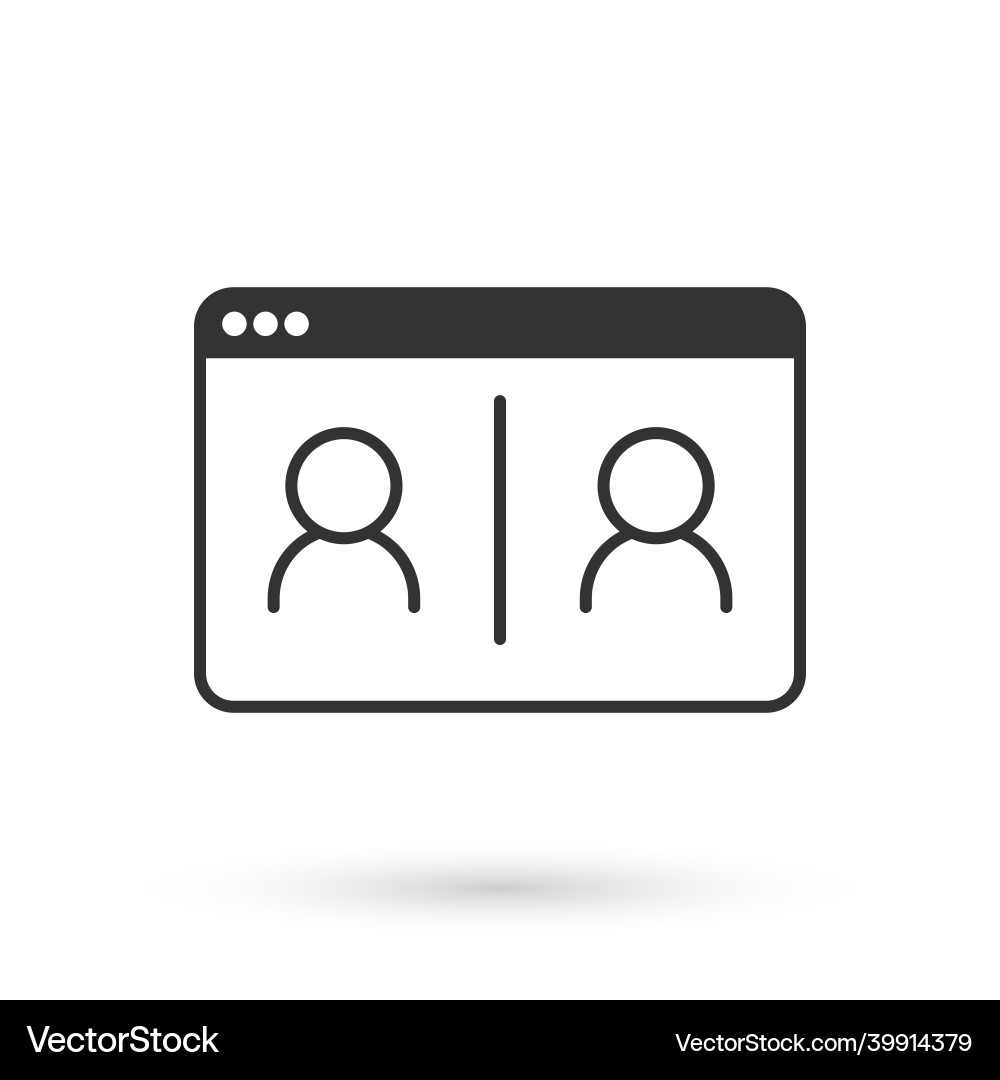 Grey video chat conference icon isolated on white Vector Image