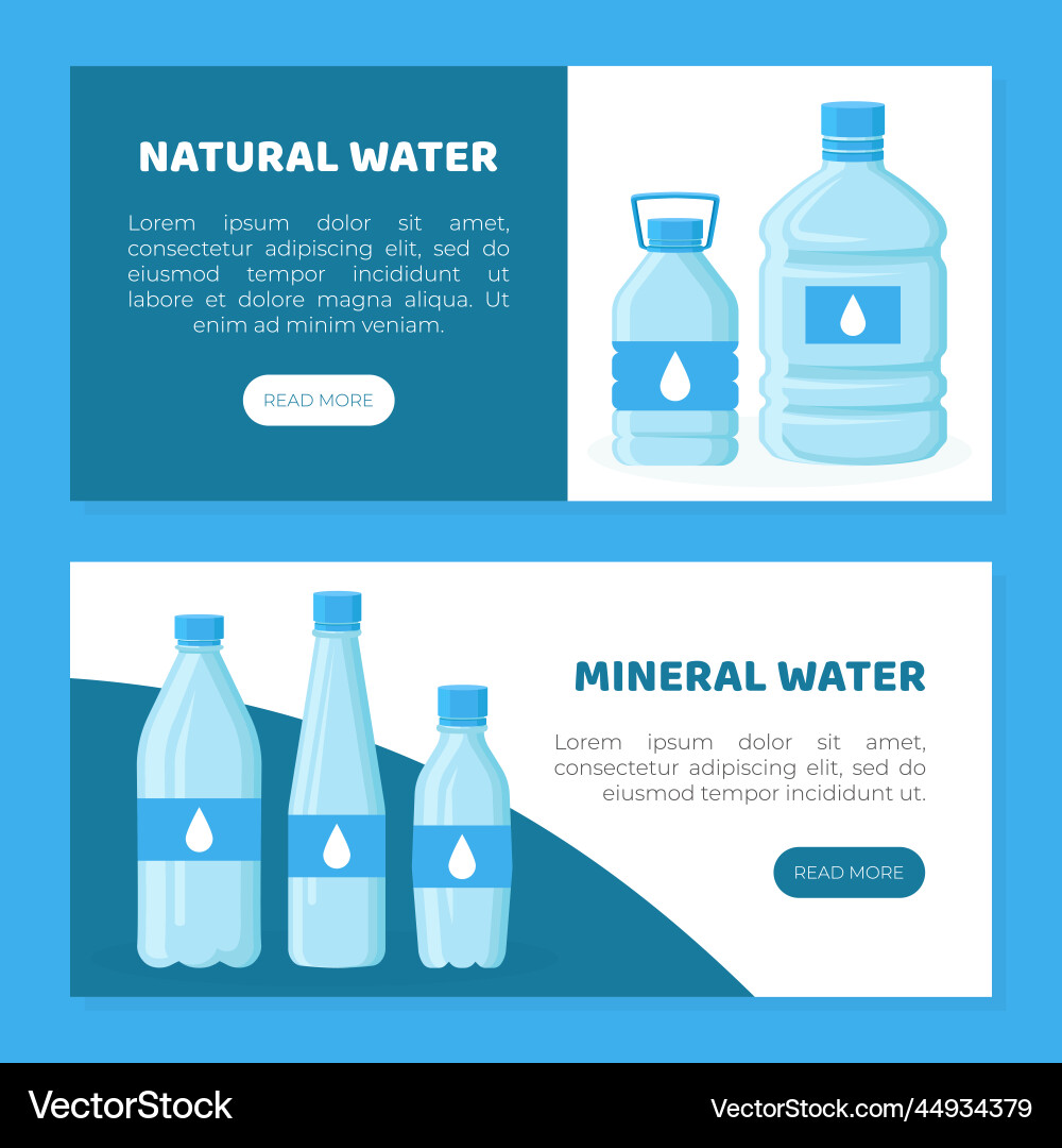 Natural water horizontal banner mineral Royalty Free Vector