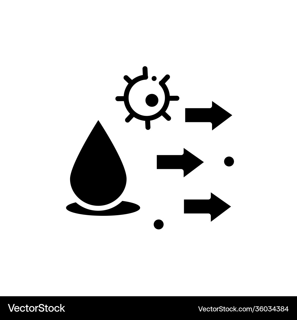 Droplet spread glyph icon Royalty Free Vector Image