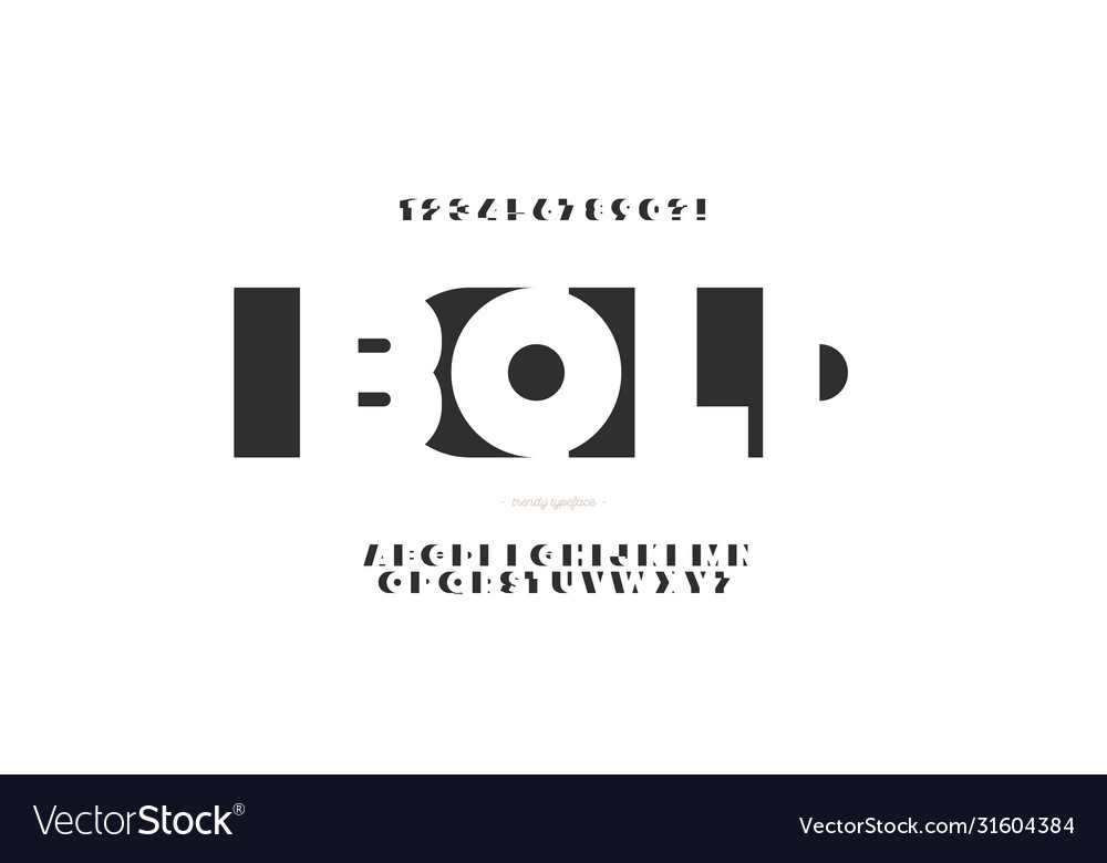 Font 3d bold style modern typography Royalty Free Vector Font 3d bold style modern typography Royalty Free Vector