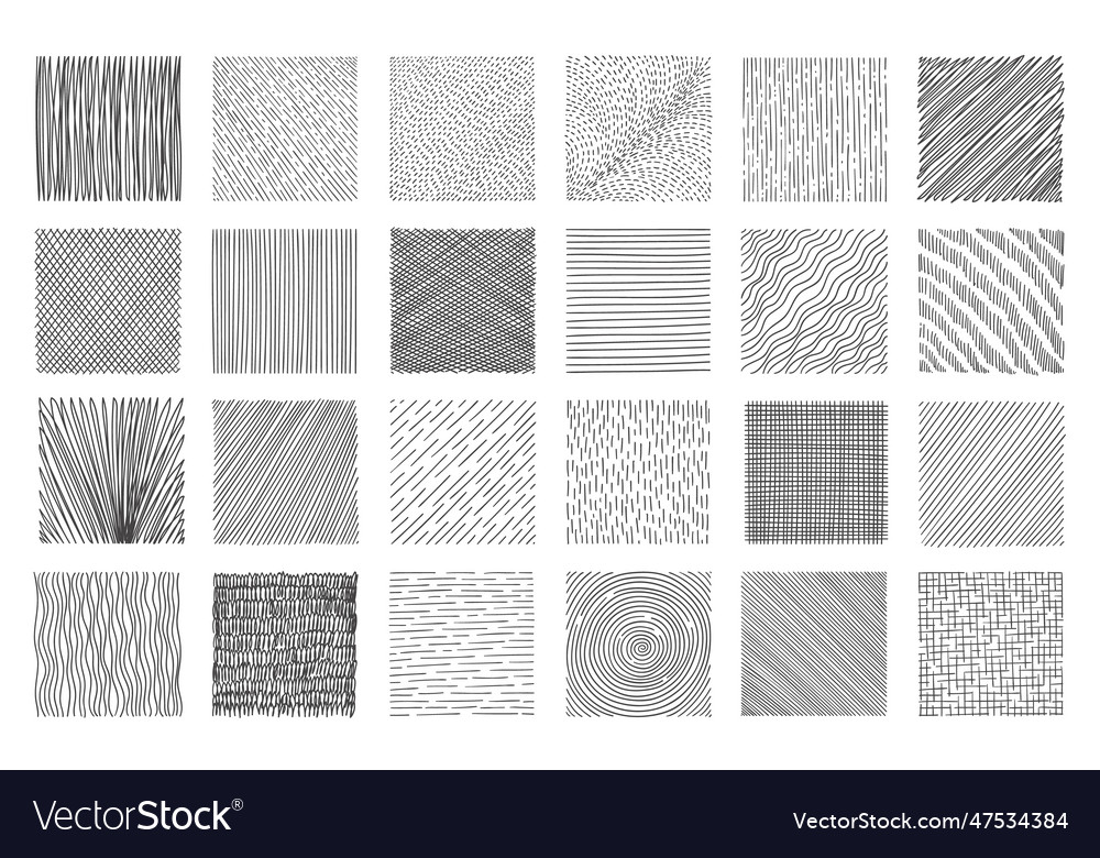 Hatching Squares Doodle Geometric Frame With Vector Image