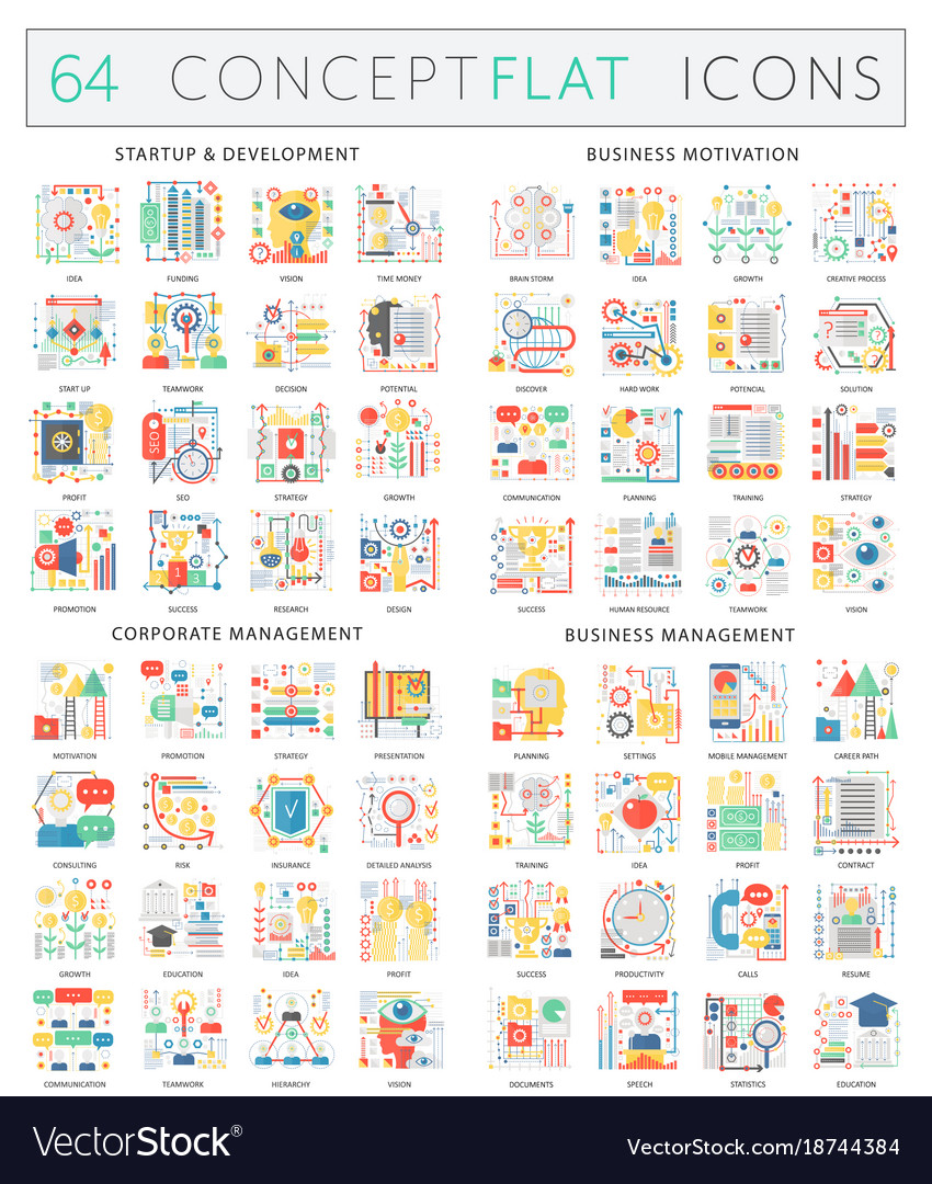 Infographics concept icons startup development Vector Image