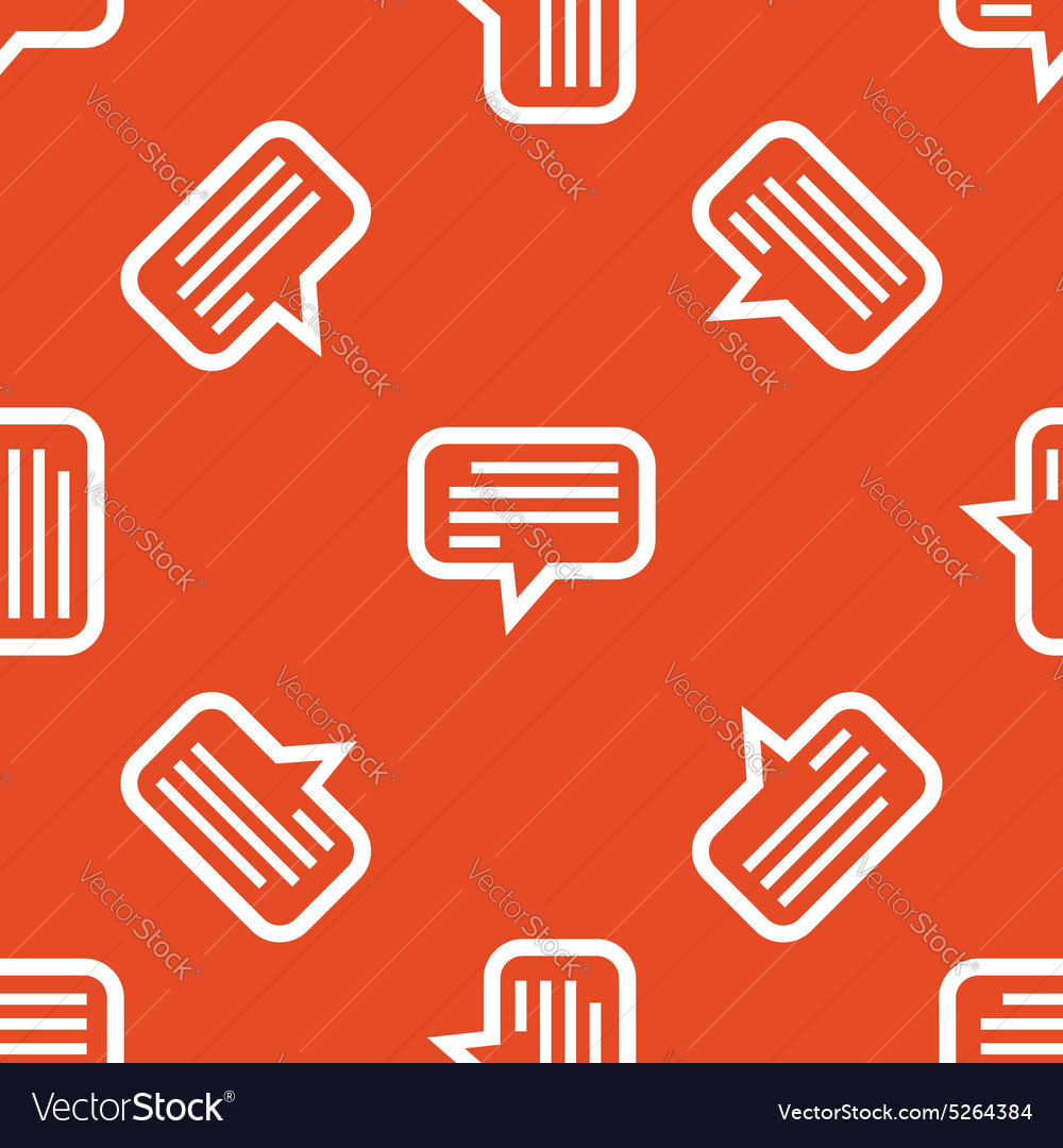 Orange text message pattern Royalty Free Vector Image