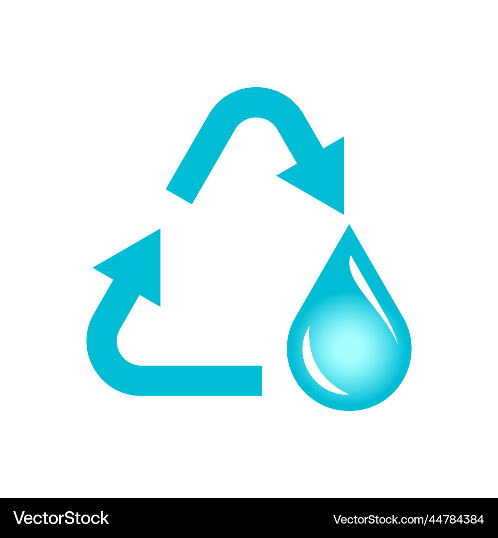 Recycle Water Isolated Icon Badge Logo Royalty Free Vector