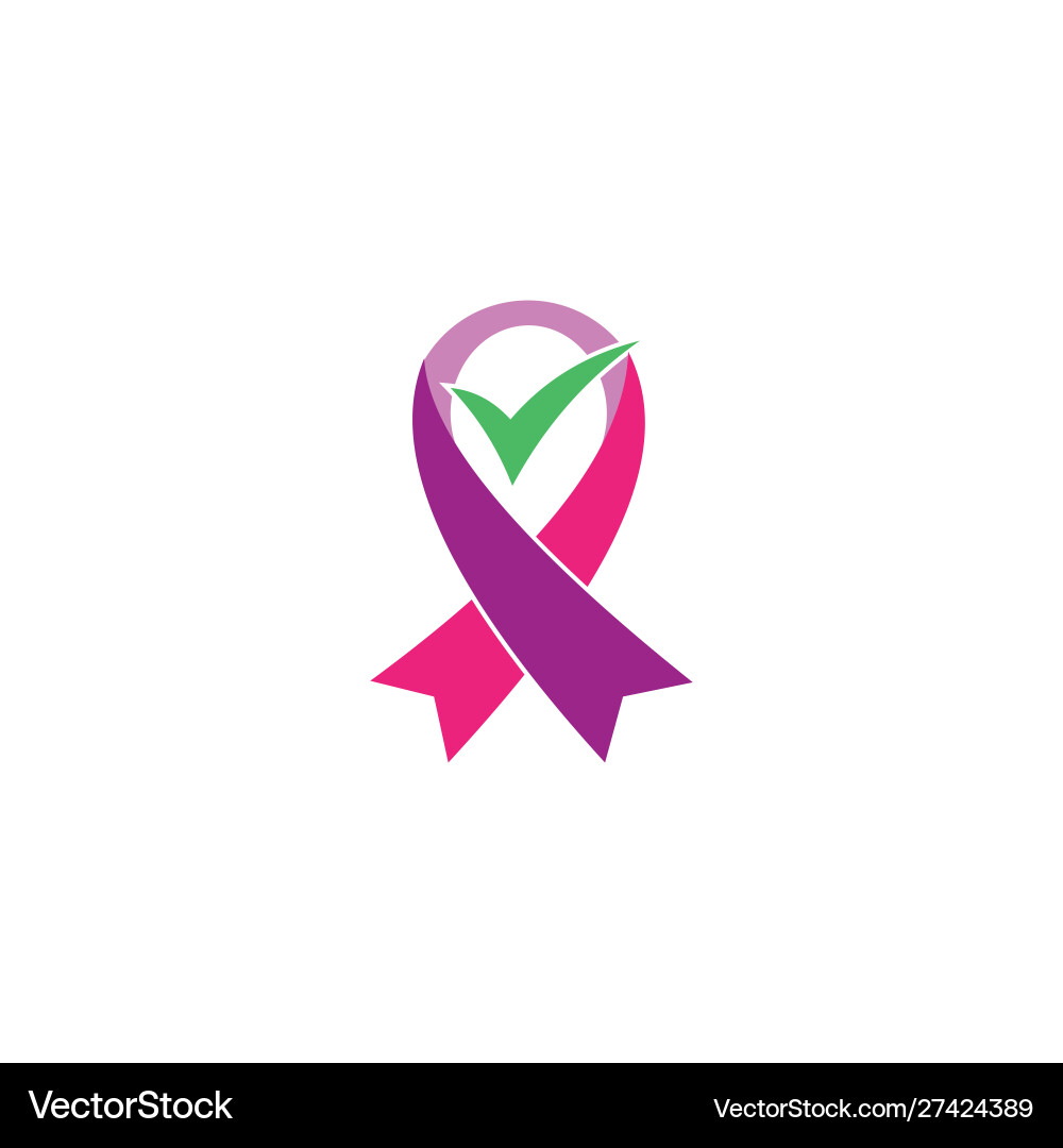 Cancer awareness design logo Royalty Free Vector Image