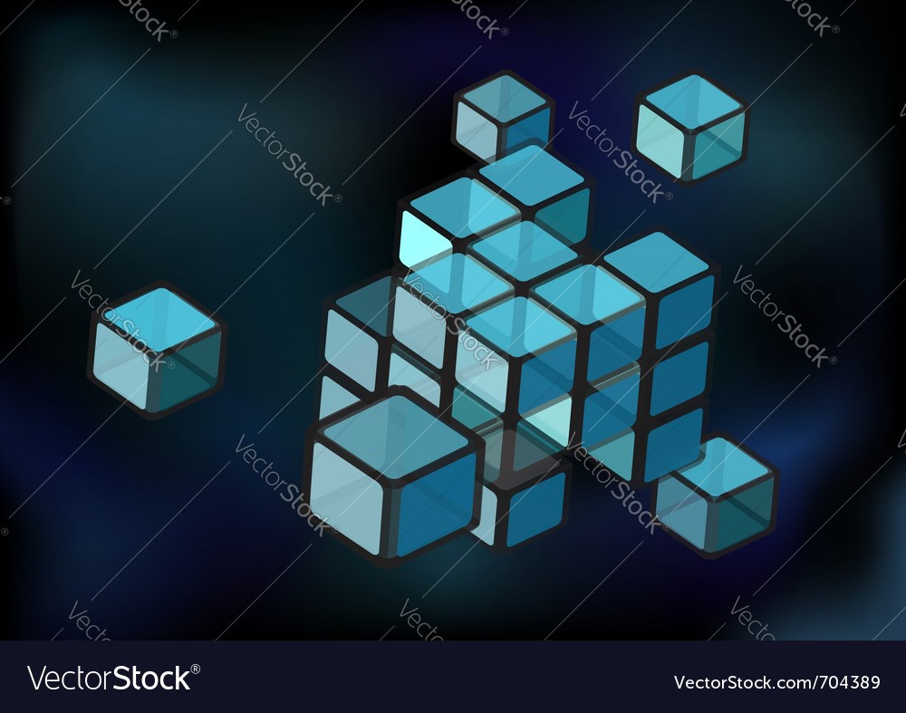 Cube construction Royalty Free Vector Image - VectorStock