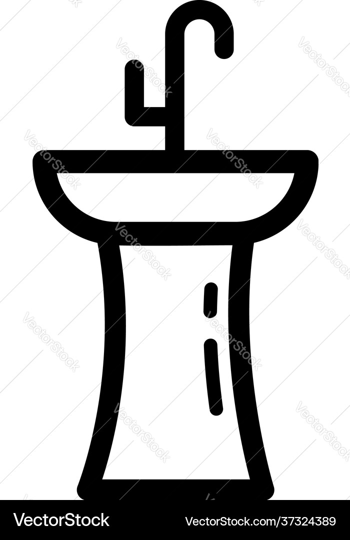 Sink outline symbol isolated on white background Vector Image