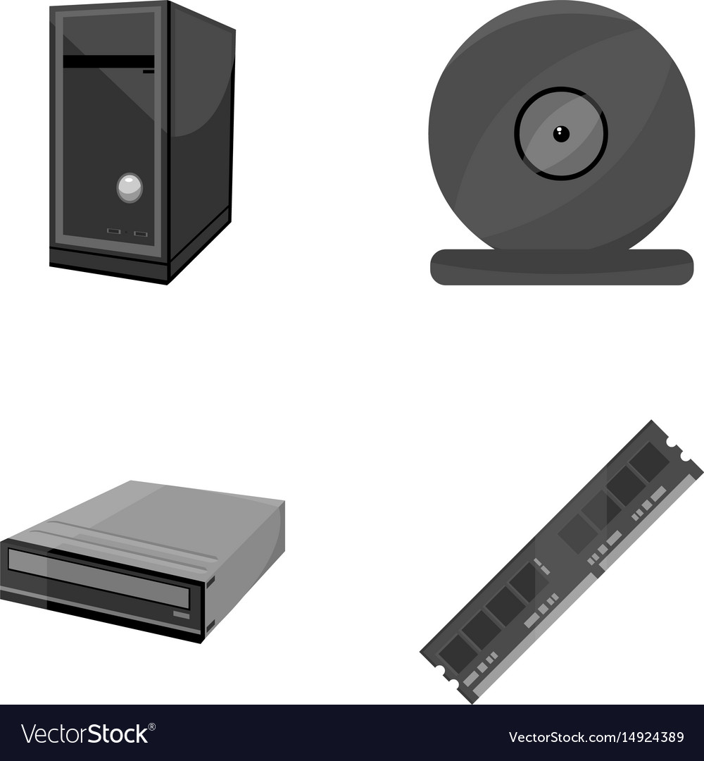 System unit memory card and other equipment Vector Image