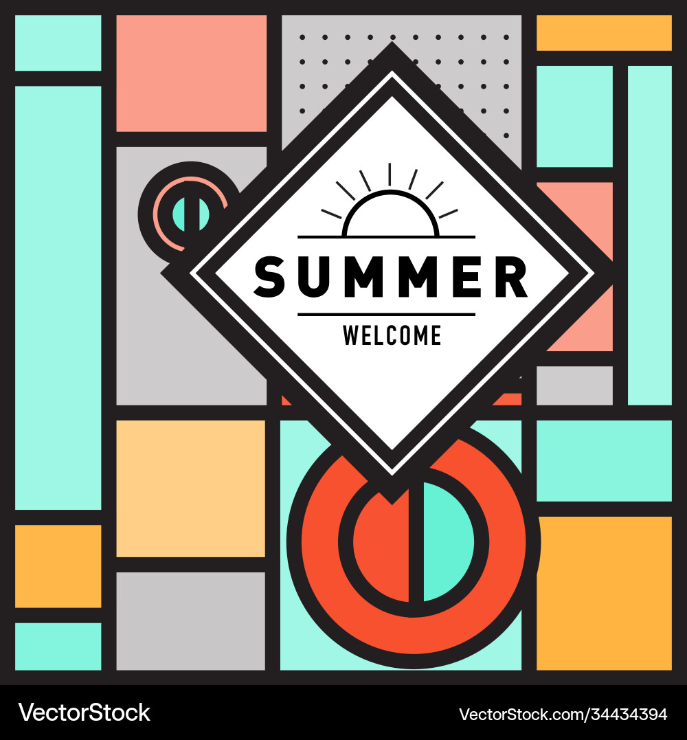 Abstract geometric summer poster and banner Vector Image