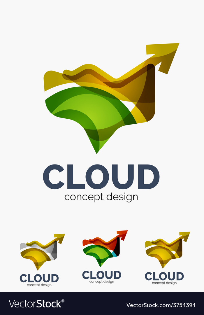 Modern cloud logo set Royalty Free Vector Image