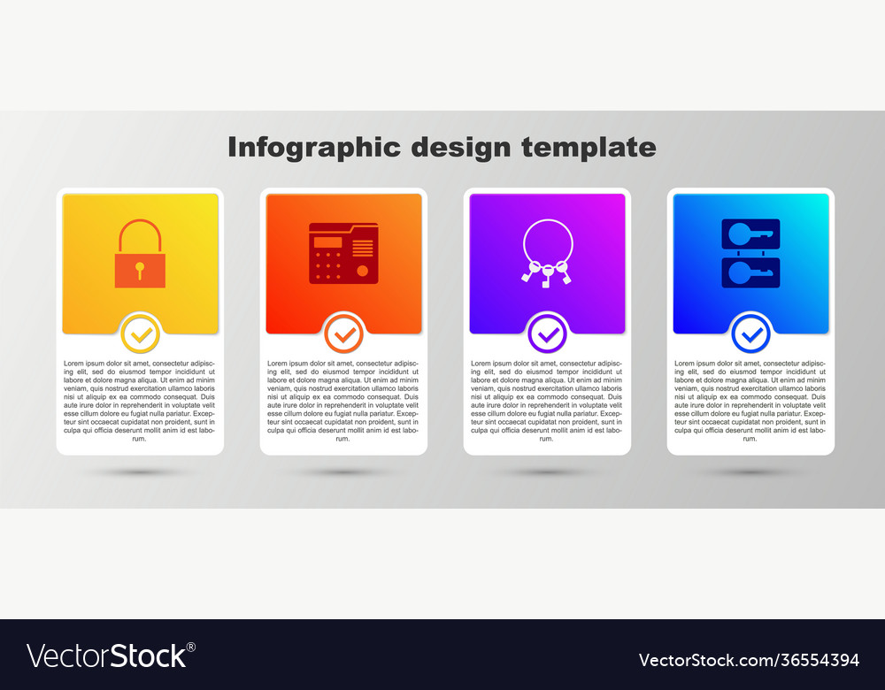 Set Lock House Intercom System Bunch Keys Vector Image