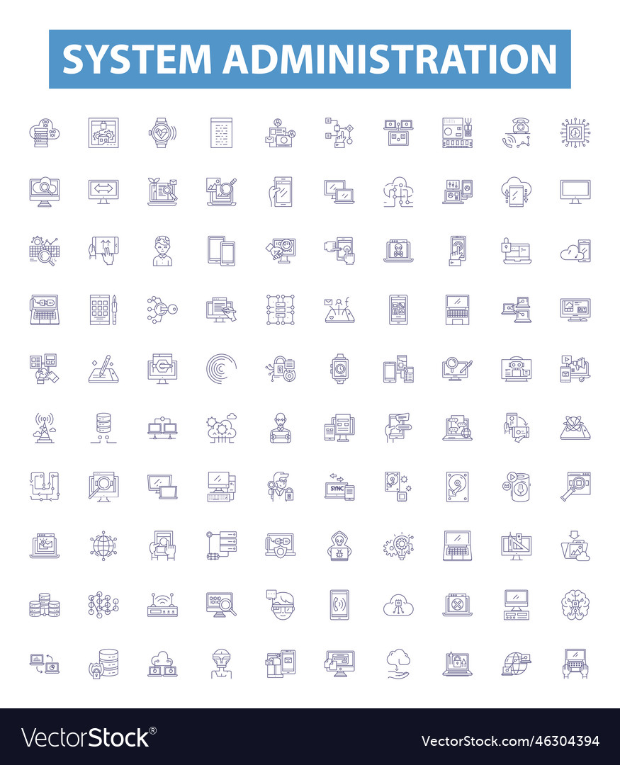 System administration line icons signs set Vector Image System administration line icons signs set Vector Image