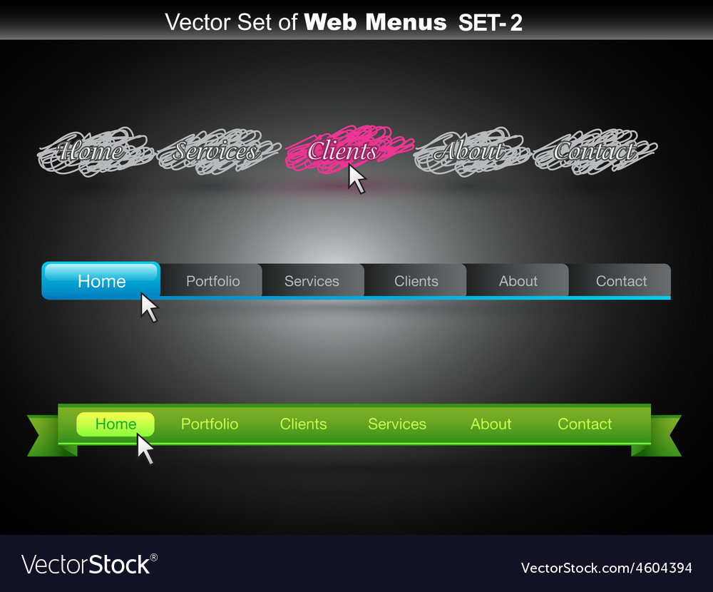 Web menu Royalty Free Vector Image - VectorStock