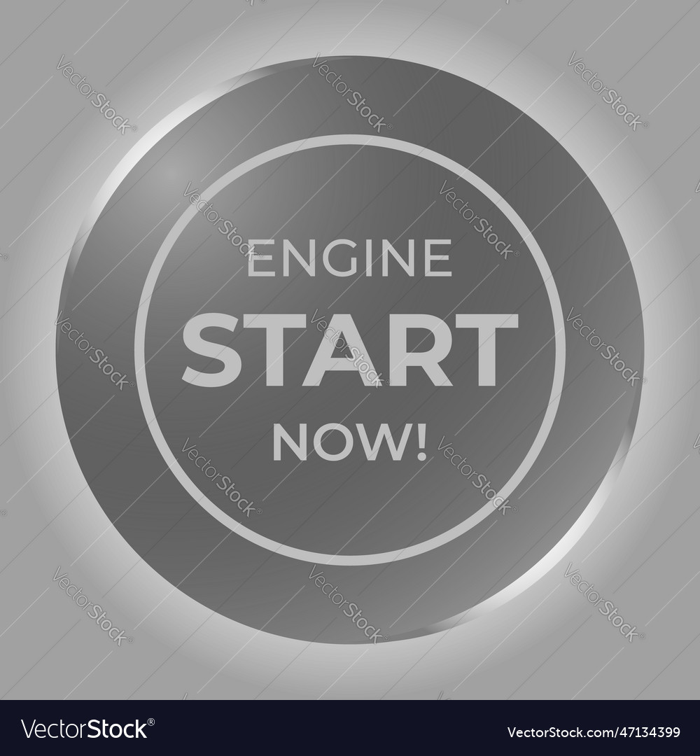 3d realistic start button engine start button Vector Image