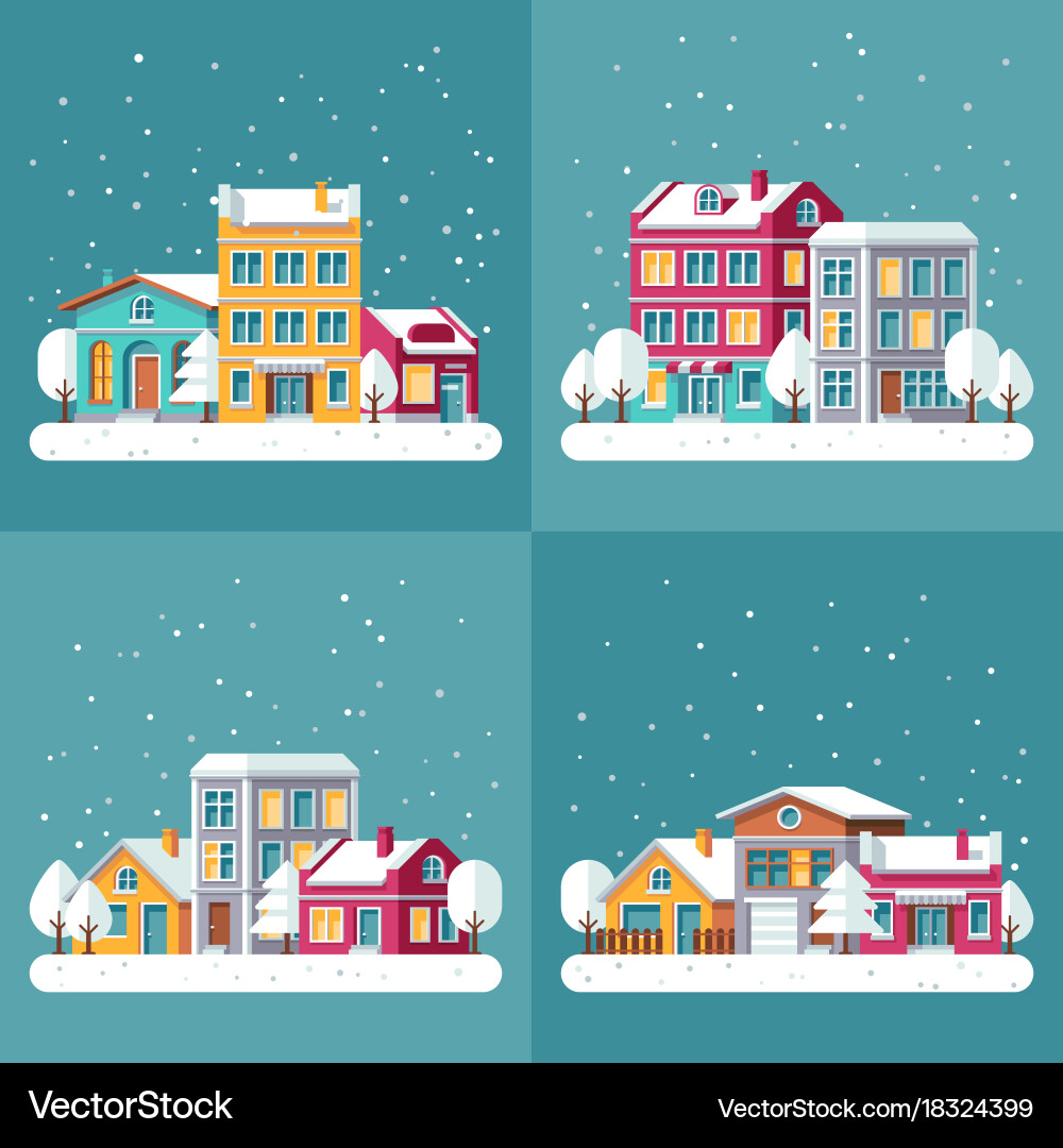Christmas winter holiday backgrounds set Vector Image