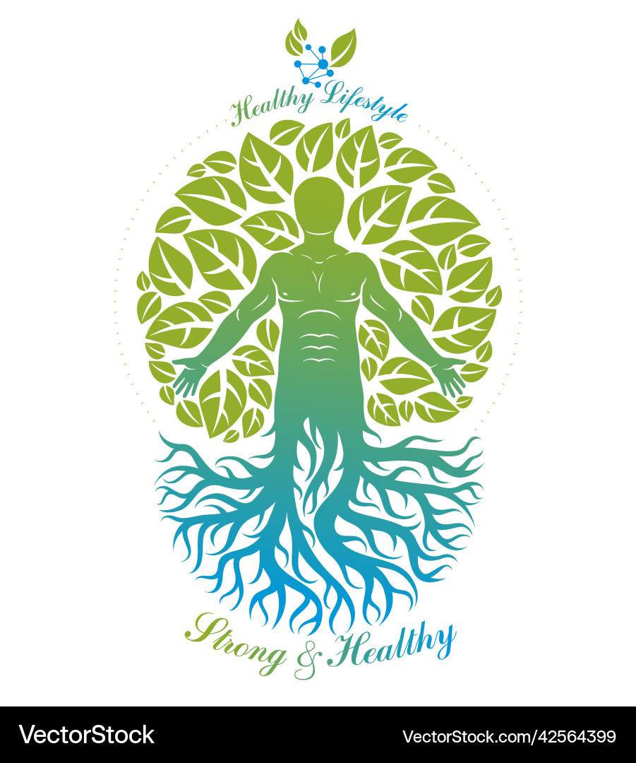 Individual mystic character composed with tree Vector Image