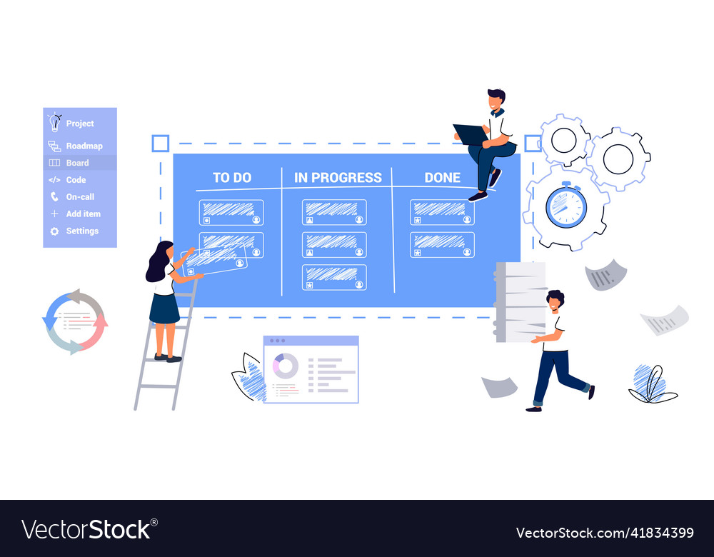 Kanban software development outline concept agile Vector Image Kanban software development outline concept agile Vector Image