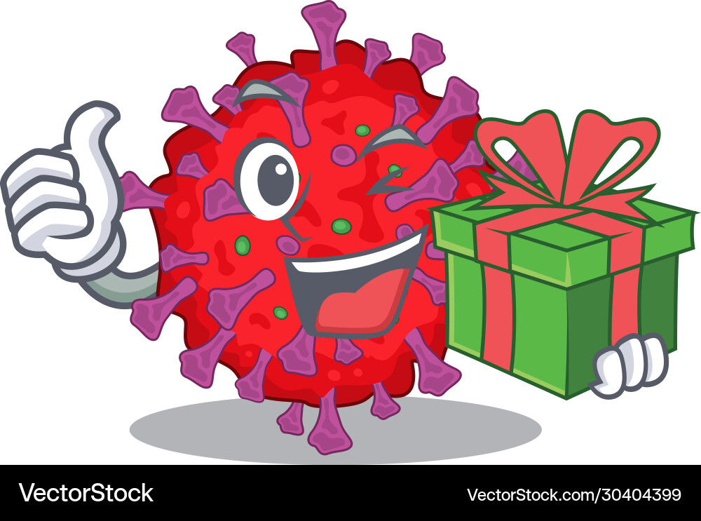 Smiley coronavirus particle cartoon character Vector Image