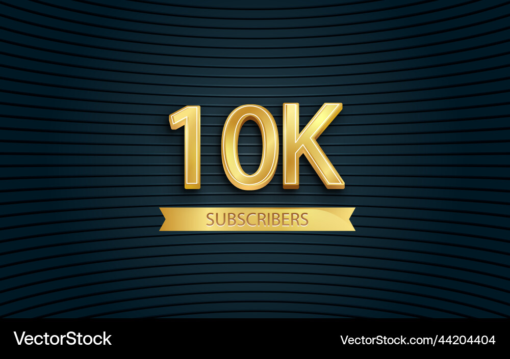 10k subscribers banner templete with 3d editable Vector Image