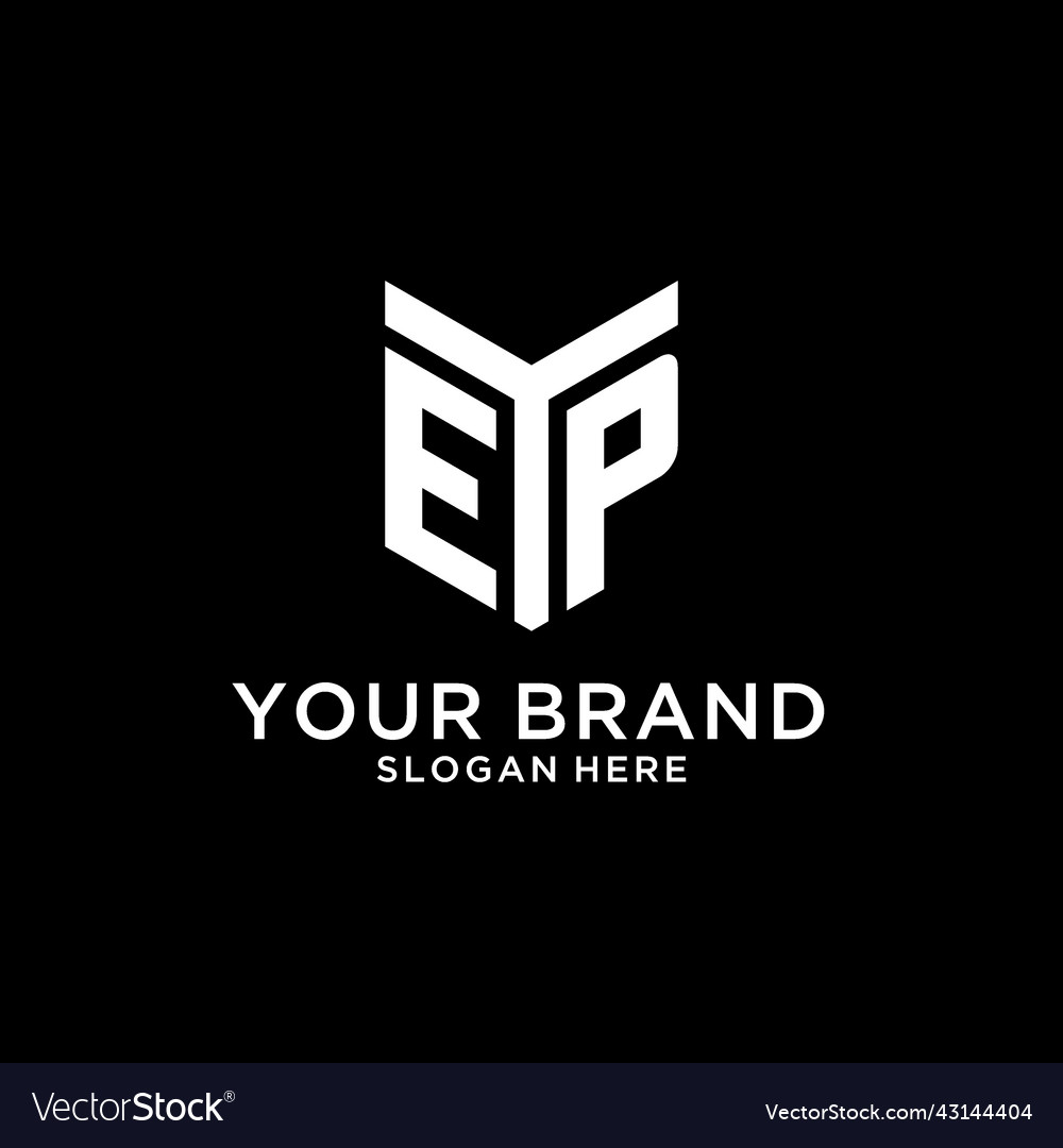 Ep mirror initial logo creative bold monogram Vector Image