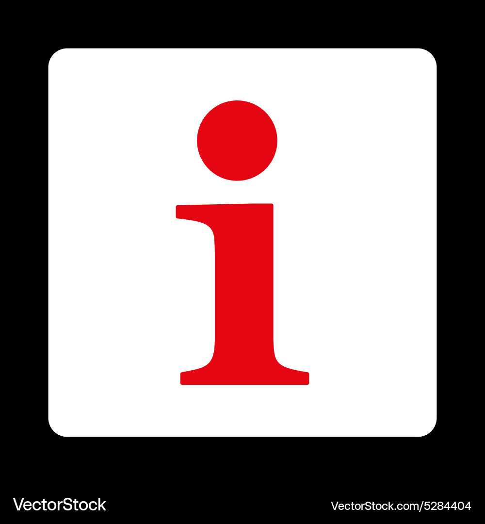 Info flat red and white colors rounded button Vector Image