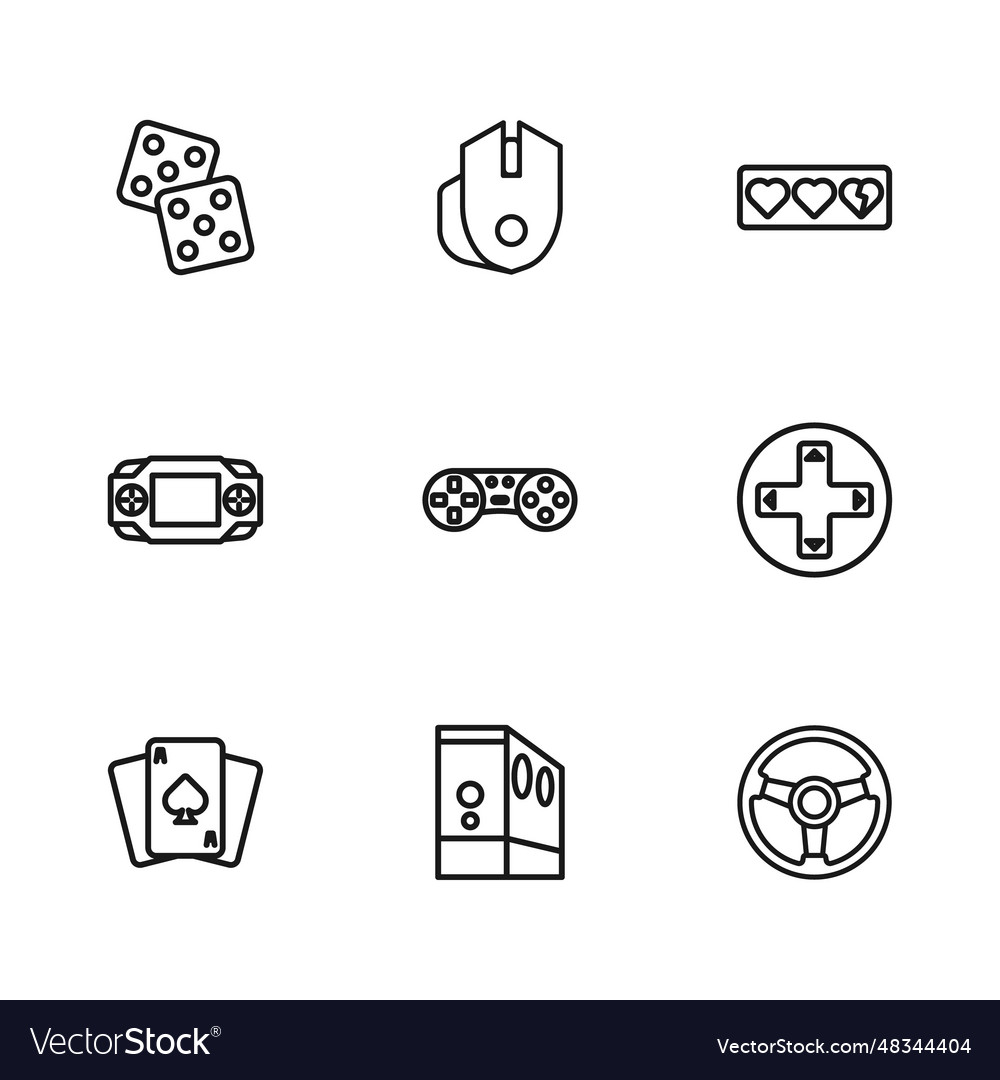 Set line case of computer game controller Vector Image