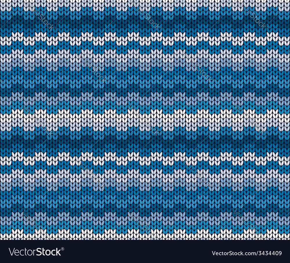 Blue knitted pattern Royalty Free Vector Image