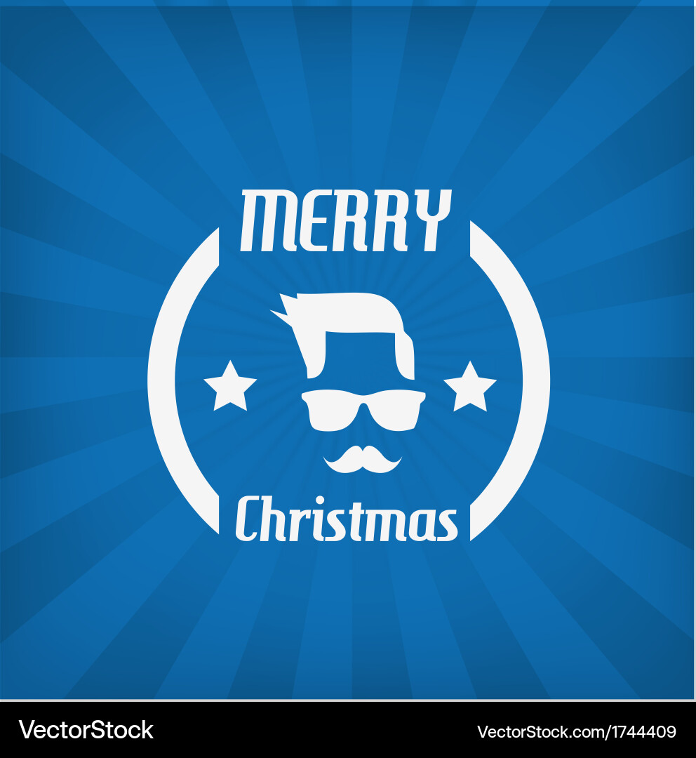 Hipster face christmas icon Royalty Free Vector Image
