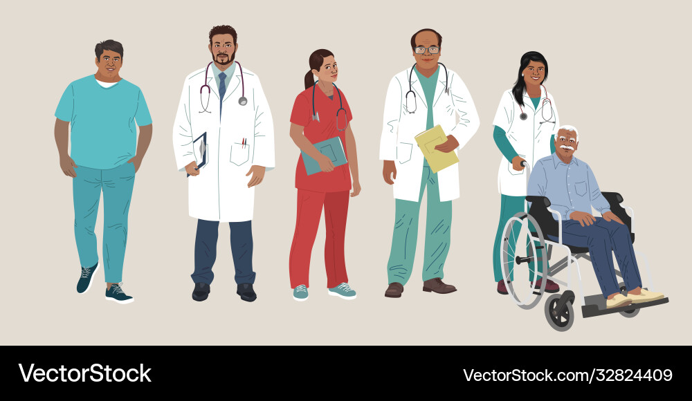 Indian medics medical characters doctors Vector Image