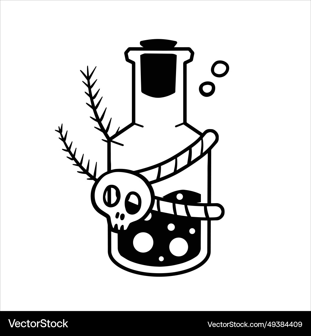 Magic bottle esoteric elixir poison Royalty Free Vector