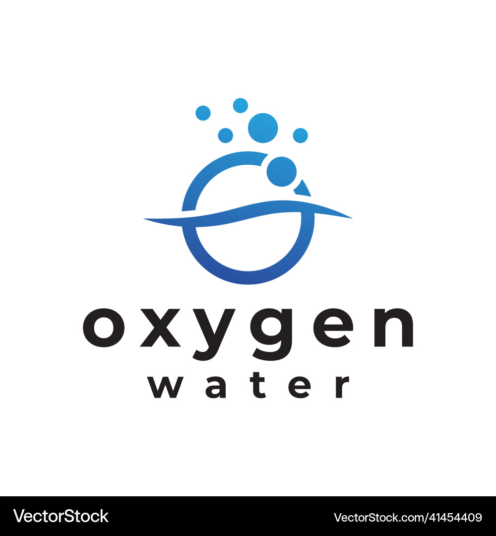 Modern oxygen water logo design Royalty Free Vector Image