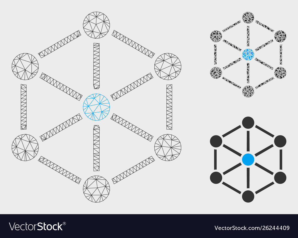Structure Mesh Network Model And Triangle Vector Image