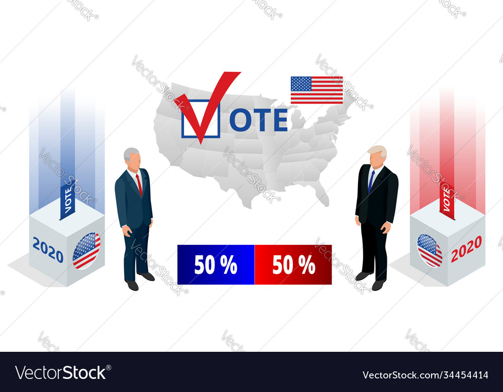 Election day usa debate president voting 2020 Vector Image Election day usa debate president voting 2020 Vector Image